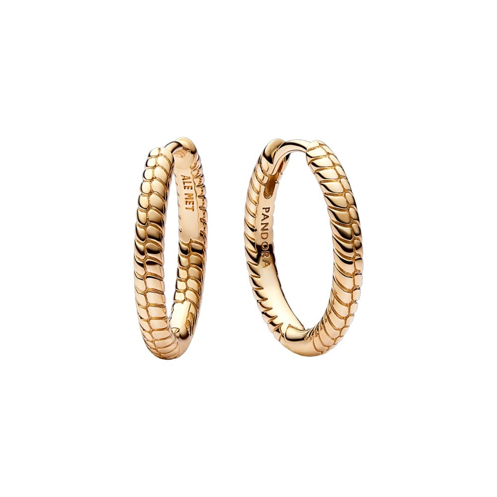 PANDORA 262728C00 ARETES TIPO ARGOLLA ENCHAPADOS EN ORO DE 14K CON ...