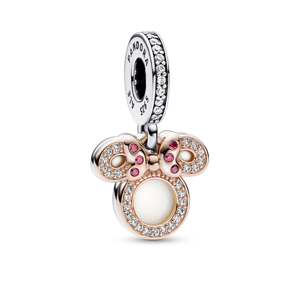 PANDORA 782615C01 Colgante doble de plata de ley y baño de oro rosa de ...