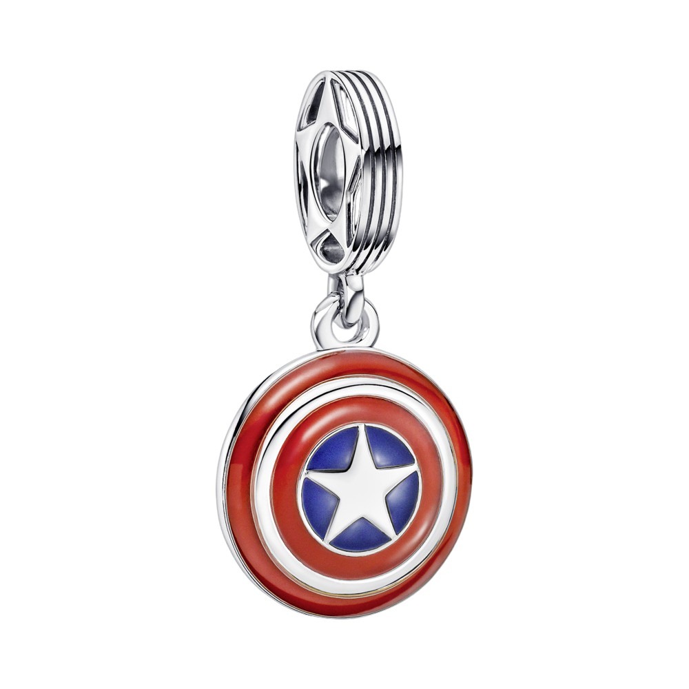 PANDORA 790780C01 Marvel Captain America Shield sterling silver dangle ...