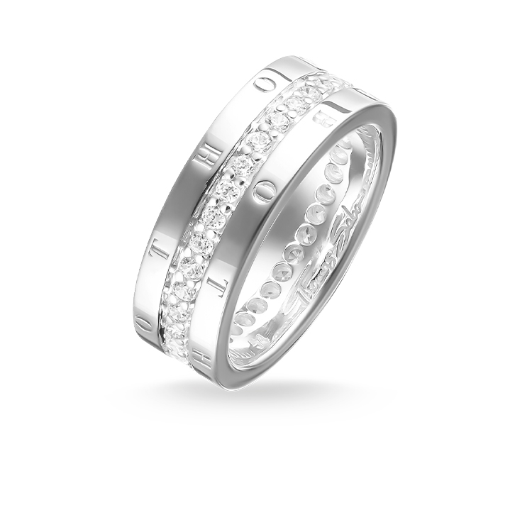 Thomas Sabo ring 925 Sterling silver/ zirconia white